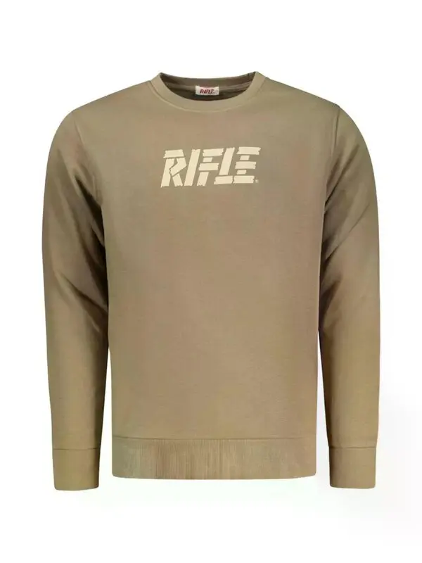 RIFLE Logo-print Cotton Sweatshirt - Neutrals