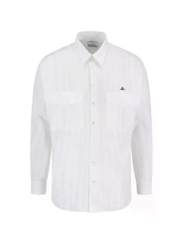 VIVIENNE WESTWOOD Achilles Stripe-pattern Shirt - White