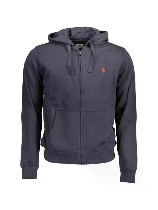 U.s. Polo Assn. Embroidered-logo Zip-up Hoodie - Blue