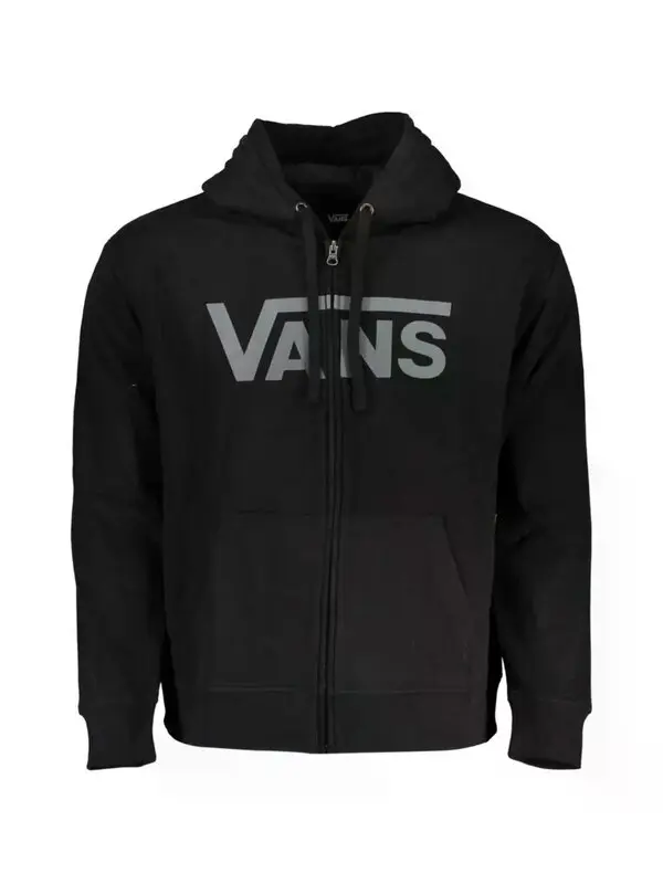 VANS Logo-print Zip-up Hoodie - Black