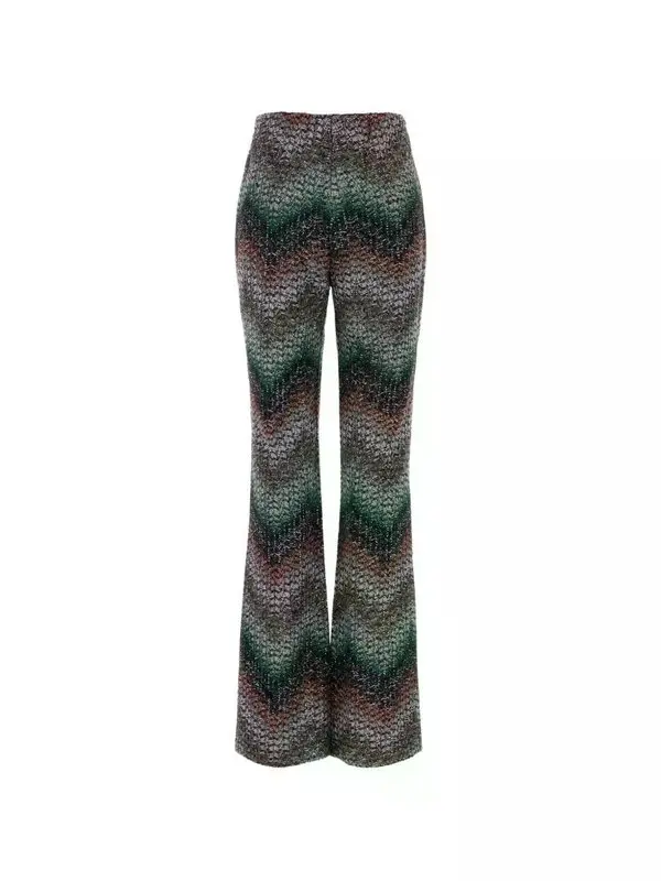 Missoni Zigzag-knit Flared Trousers - Black