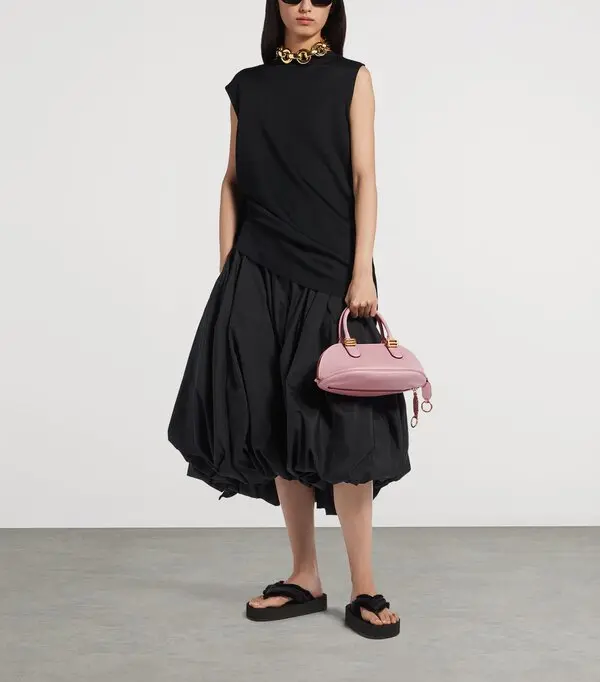 Balenciaga Mini Leather Bolero Bowling Bag - Pink