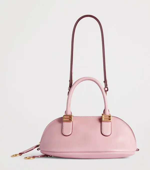 Balenciaga Mini Leather Bolero Bowling Bag - Pink