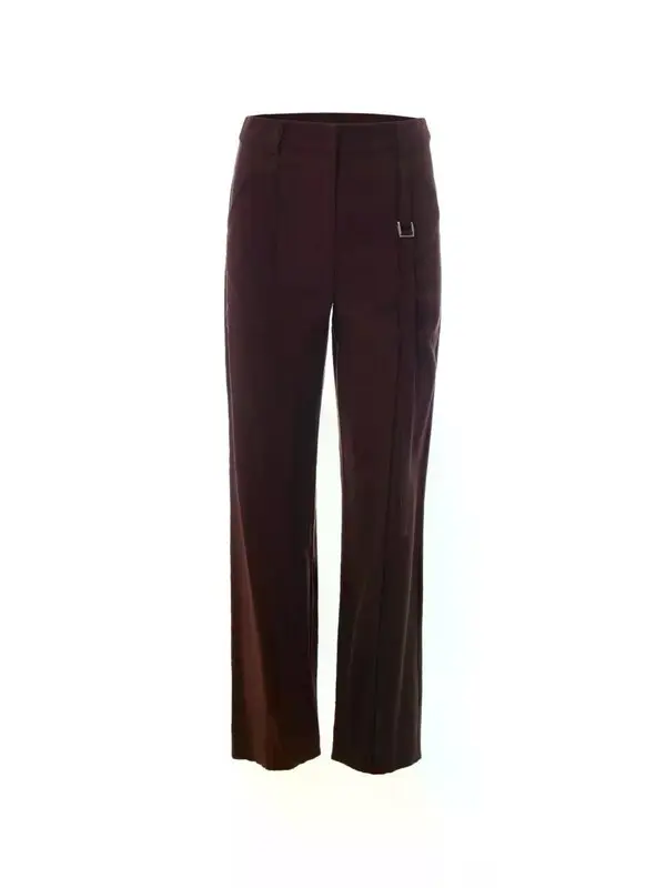 Patrizia Pepe Logo Plaque Straight-leg Trousers - Brown