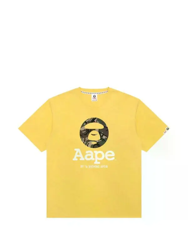 AAPE BY *A BATHING APE Logo-print T-shirt - Yellow