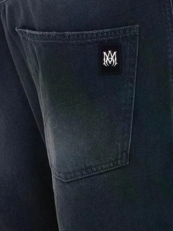 Amiri Logo-patch Wide-leg Jeans - Grey