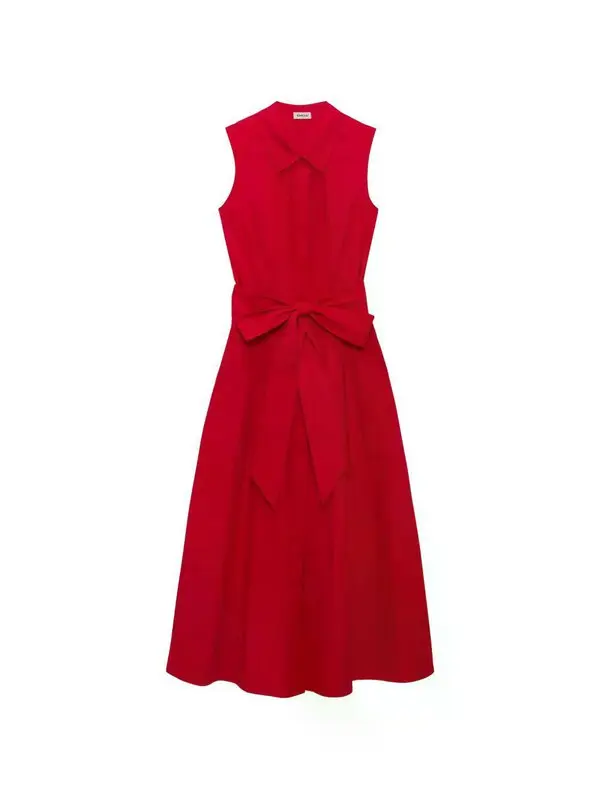 Simkhai Genny Belted Midi Dress - Red