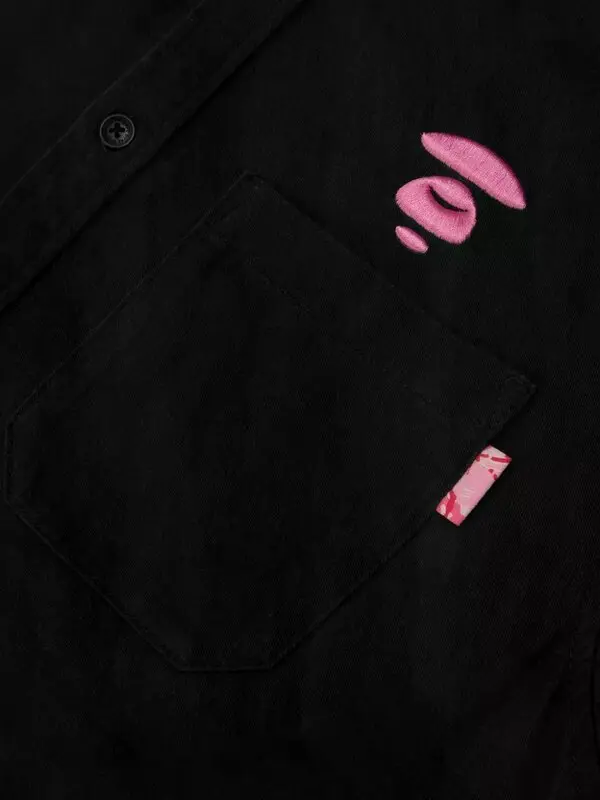 AAPE BY *A BATHING APE Moonface Embroidered-logo Hooded Shirt
