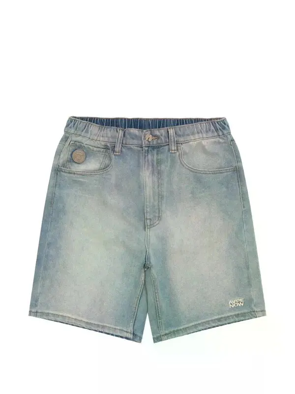 AAPE BY *A BATHING APE Moonface Denim Shorts - Blue