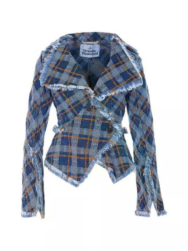 VIVIENNE WESTWOOD Worth More Frayed Jacket - Blue
