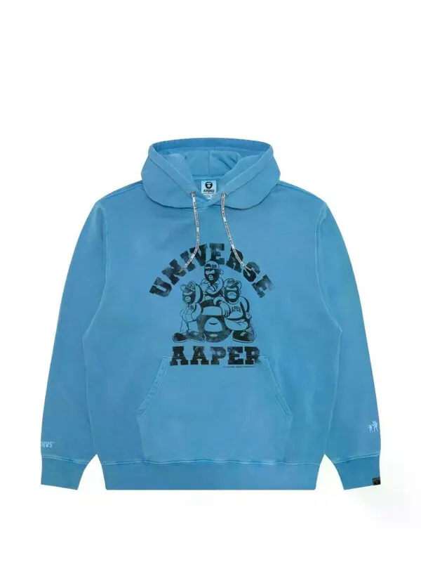 AAPE BY *A BATHING APE Graphic Print Hoodie - Blue