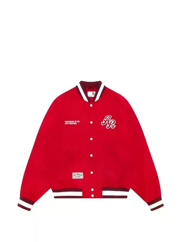 AAPE BY *A BATHING APE Embroidered Logo-patch Varsity Jacket