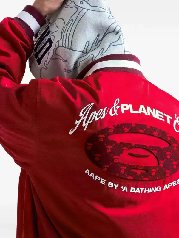 AAPE BY *A BATHING APE Embroidered Logo-patch Varsity Jacket