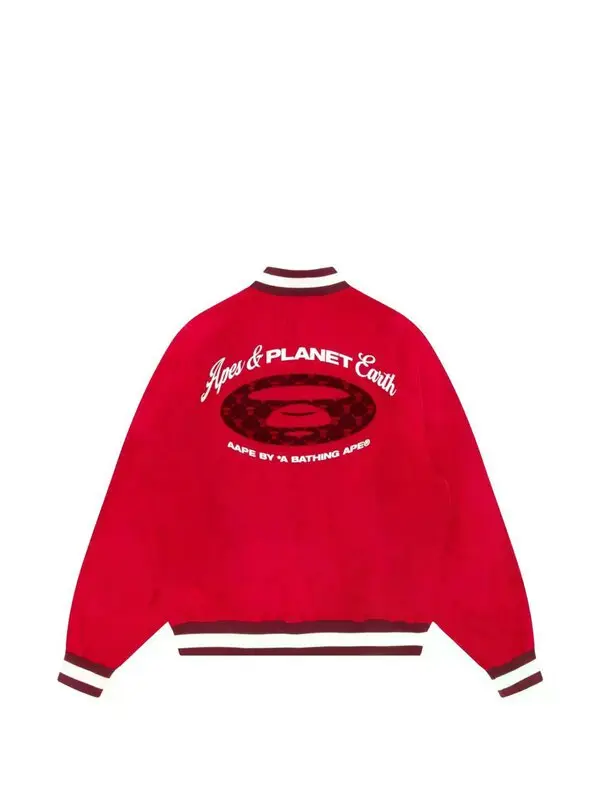 AAPE BY *A BATHING APE Embroidered Logo-patch Varsity Jacket