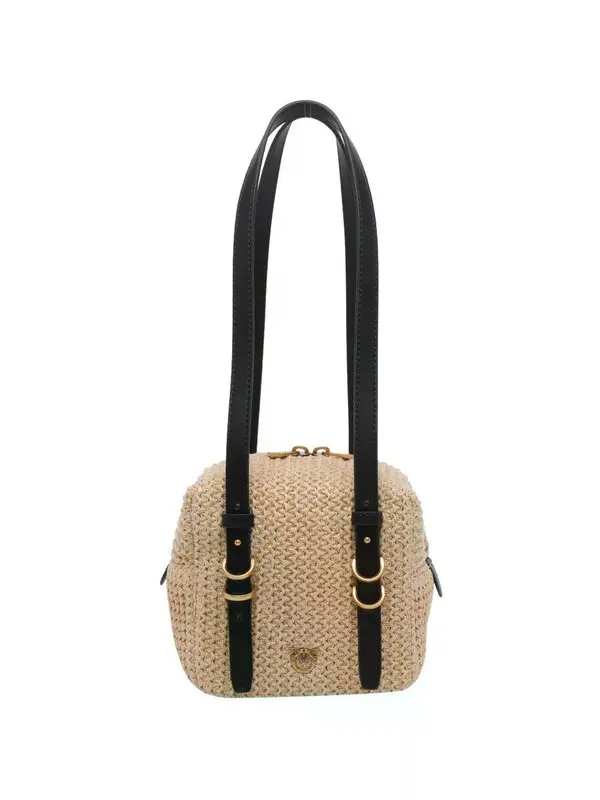 Pinko Raffia-effect Shoulder Bag - Neutrals