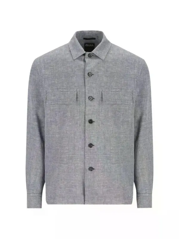 Zegna Button-up Flap-pocket Shirt - Grey