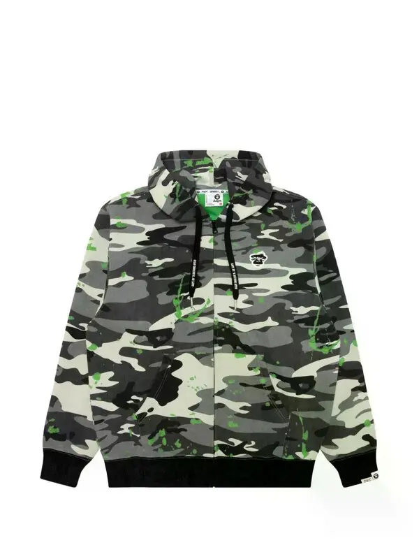 AAPE BY *A BATHING APE Moonface Camo-print Hoodie - Grey