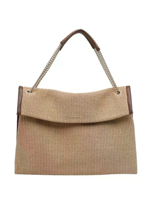 ORTIGNI Large Venus Soft Leather-trim Shoulder Bag - Neutrals