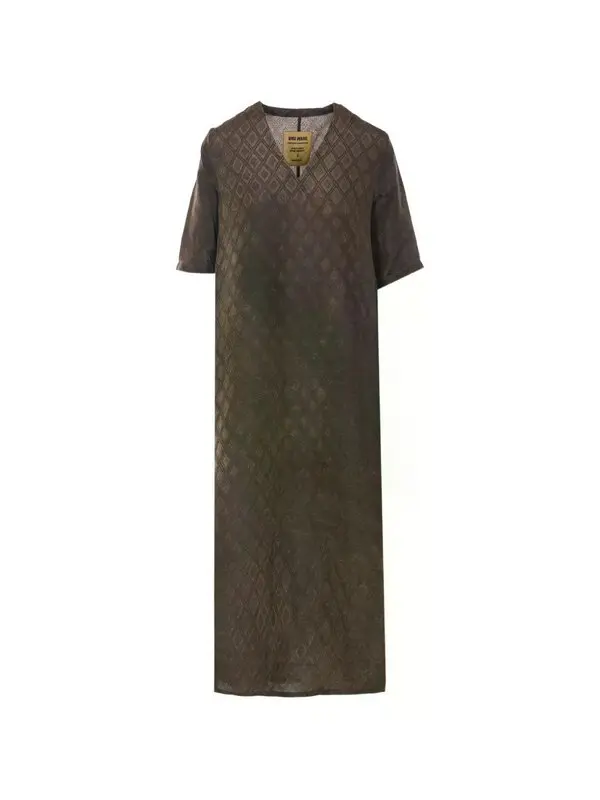 UMA WANG Apostle Geometric-pattern Dress - Brown
