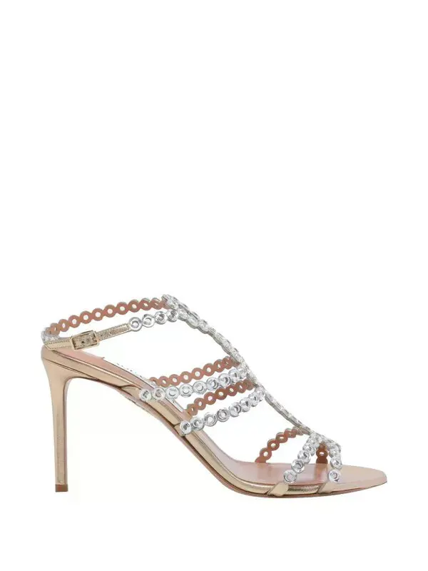 AQUAZZURA Mooncrush Crystal-embellished Sandals - Gold