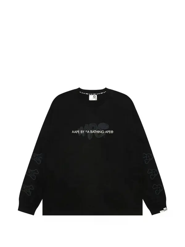 AAPE BY *A BATHING APE Logo-print Long-sleeve Sweatshirt - Black