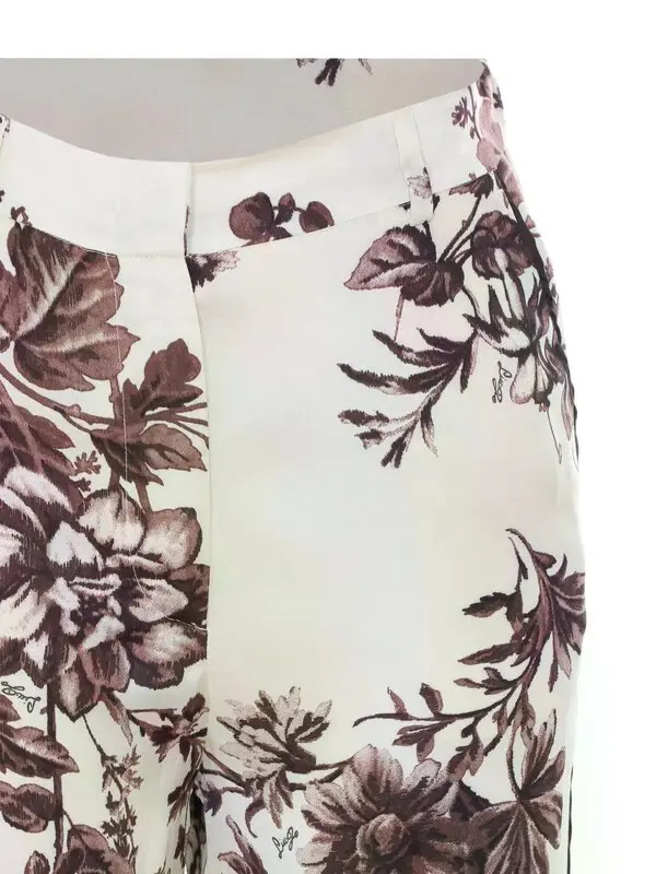 Liu Jo Printed Satin Wide Leg Trousers With Contrast Piping - Neutrals