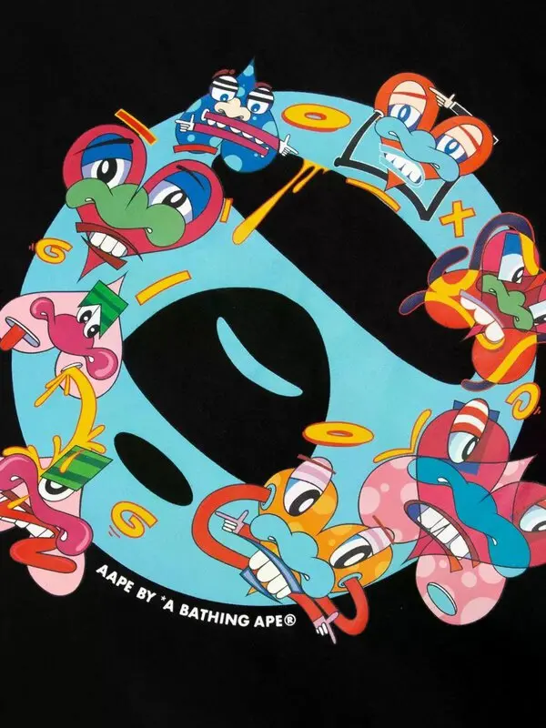 AAPE BY *A BATHING APE X Eric Inkala Moonface Graphic-print T-shirt