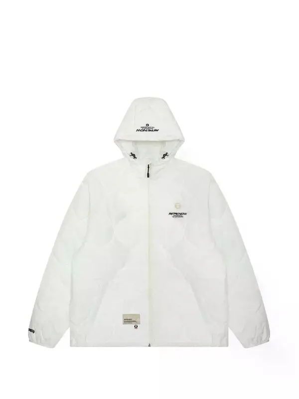 AAPE BY *A BATHING APE Moonface-patch Hooded Quilted Jacket - White