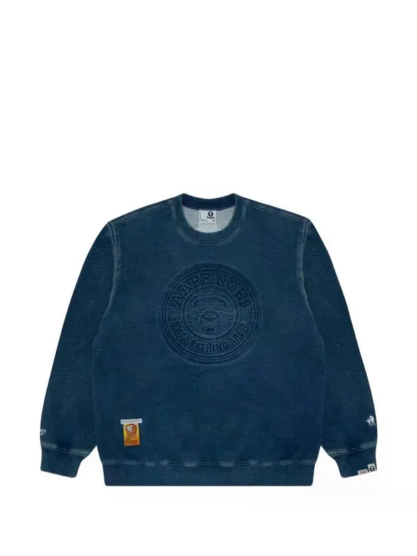 AAPE BY *A BATHING APE Moonface Washed Sweater - Blue