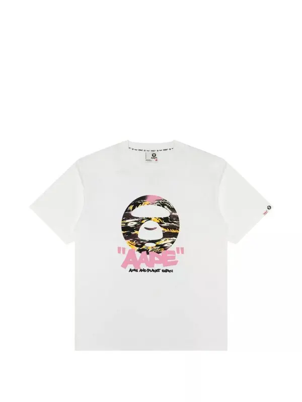 AAPE BY *A BATHING APE Aapeunvs Moonface Graphic T-shirt - White