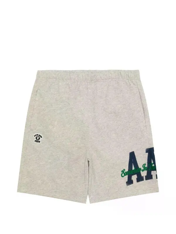 AAPE BY *A BATHING APE Embroidered Elasticated Shorts - Grey