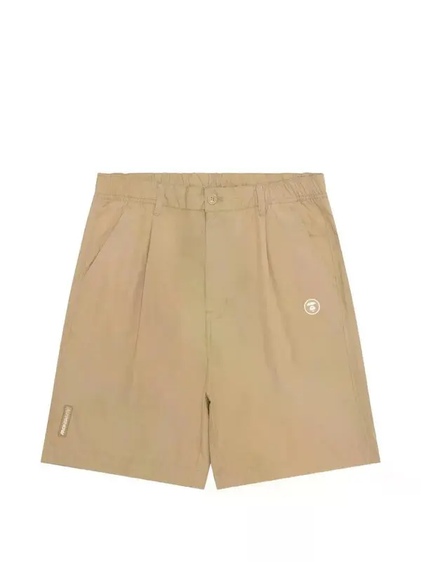 AAPE BY *A BATHING APE Moonface Cotton Shorts - Neutrals