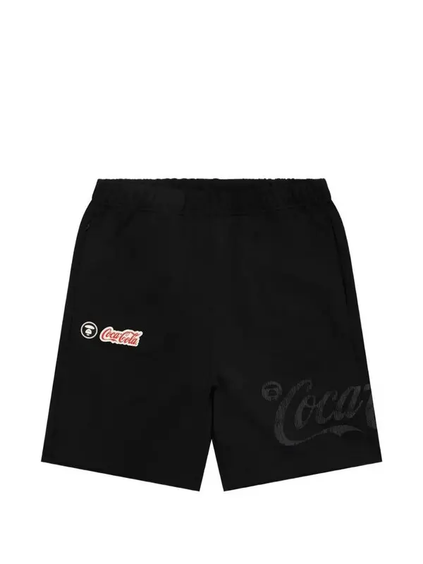 AAPE BY *A BATHING APE X Coca-cola Logo-patch Sweat Shorts - Black