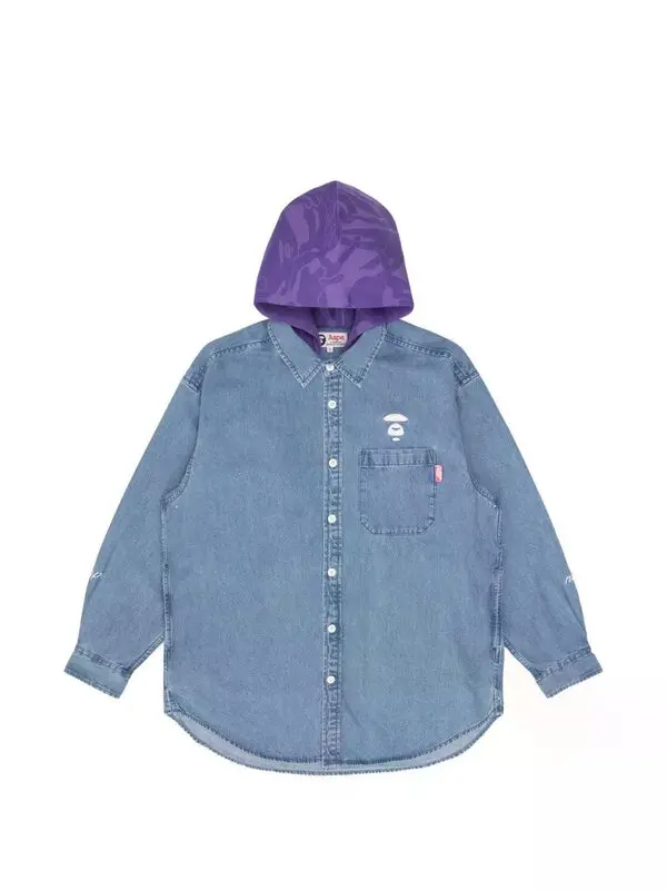 AAPE BY *A BATHING APE Moonface Embroidered Hooded Shirt
