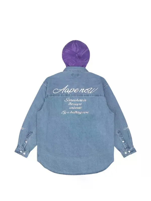 AAPE BY *A BATHING APE Moonface Embroidered Hooded Shirt