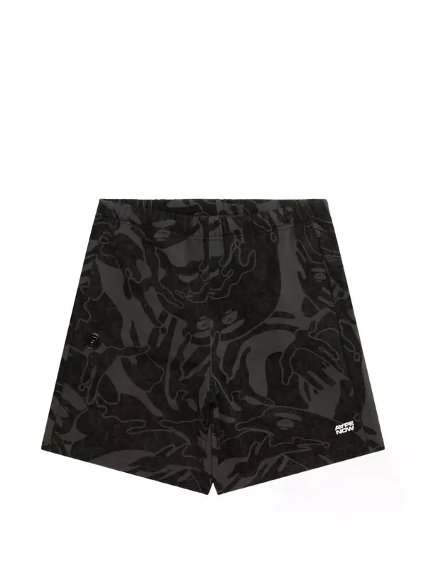 AAPE BY *A BATHING APE Aapenow Camo-print Sweat Shorts - Black