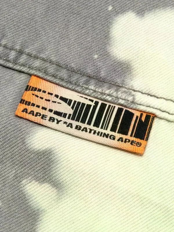 AAPE BY *A BATHING APE Splatter-print Hooded Shirt - Grey