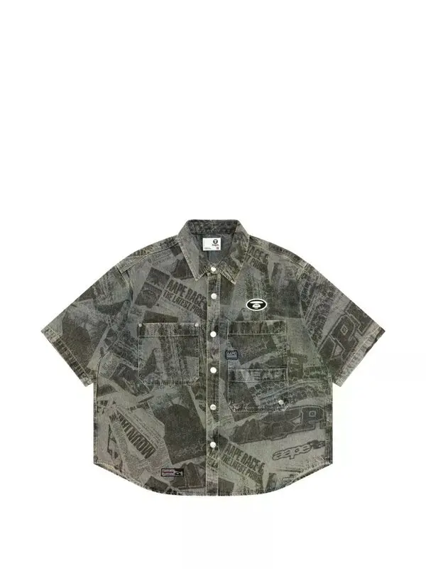 AAPE BY *A BATHING APE Moonface-print Shirt - Blue