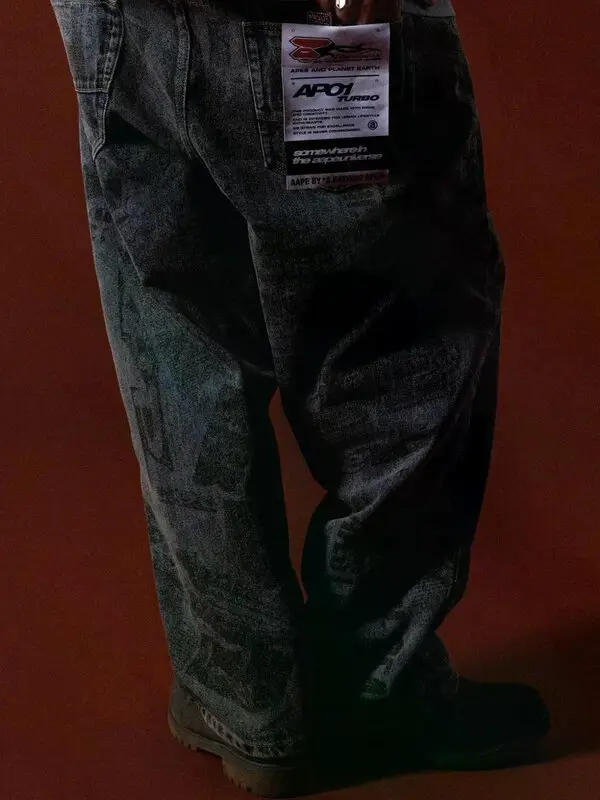 AAPE BY *A BATHING APE Moonface Printed Jeans