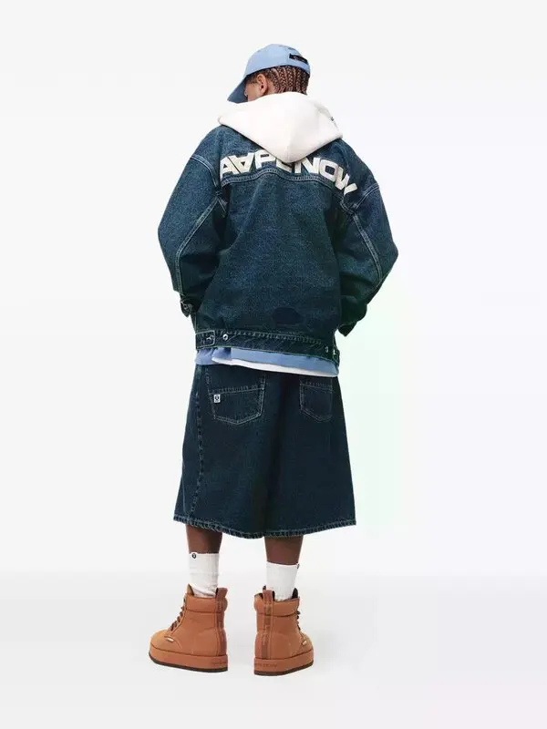 AAPE BY *A BATHING APE Moonface Hooded Denim Jacket - Blue
