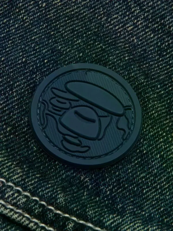 AAPE BY *A BATHING APE Moonface Hooded Denim Jacket - Blue