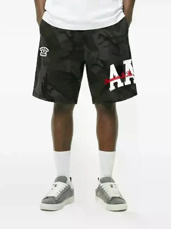AAPE BY *A BATHING APE Camo-print Sweat Shorts - Black