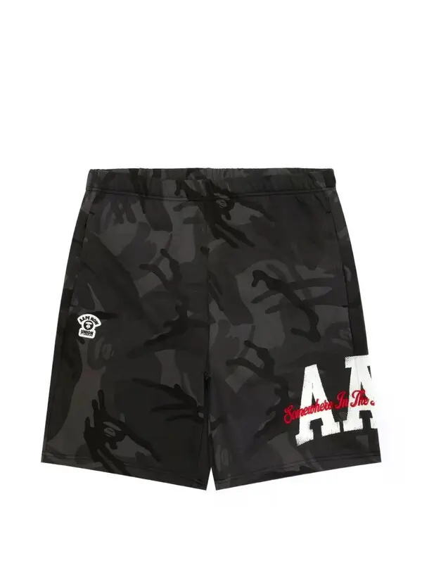 AAPE BY *A BATHING APE Camo-print Sweat Shorts - Black