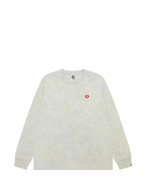AAPE BY *A BATHING APE Moonface Heart-patch Long-sleeve T-shirt
