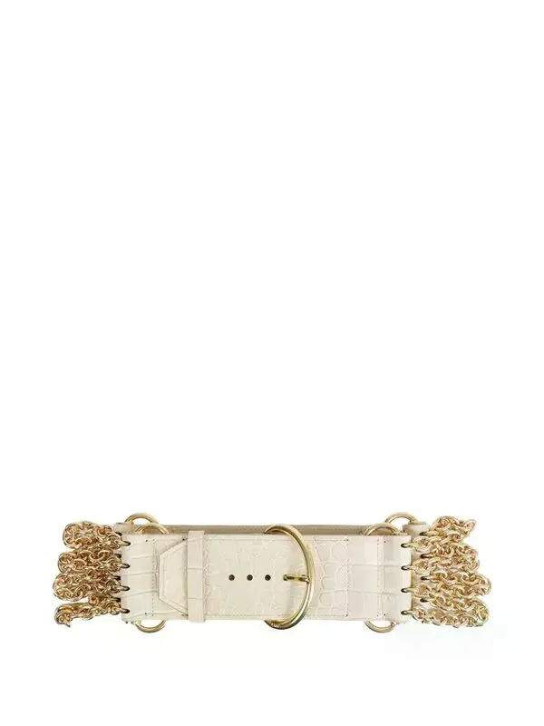 Chloé Croc-effect Chain Belt - Neutrals