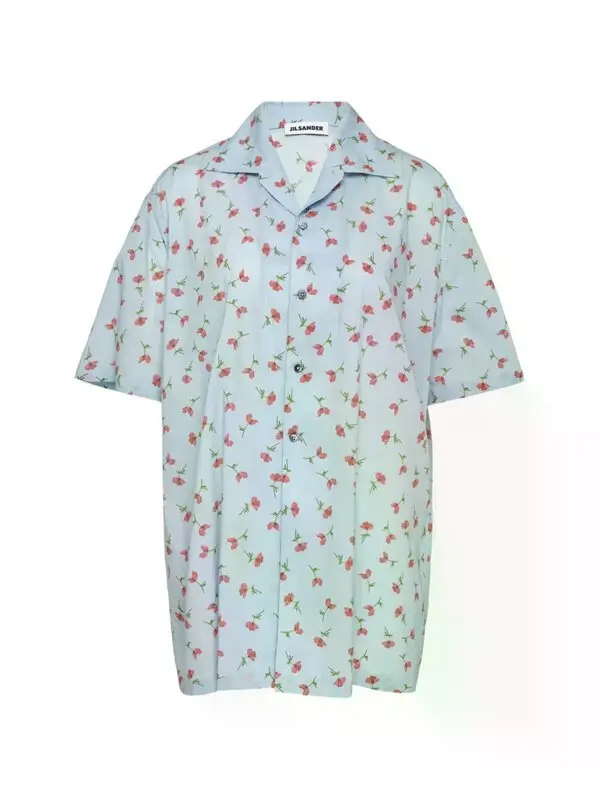 JIL SANDER Floral-print Short-sleeved Shirt