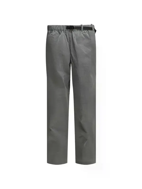 GOLDWIN Grid-pattern Belted Trousers - Grey
