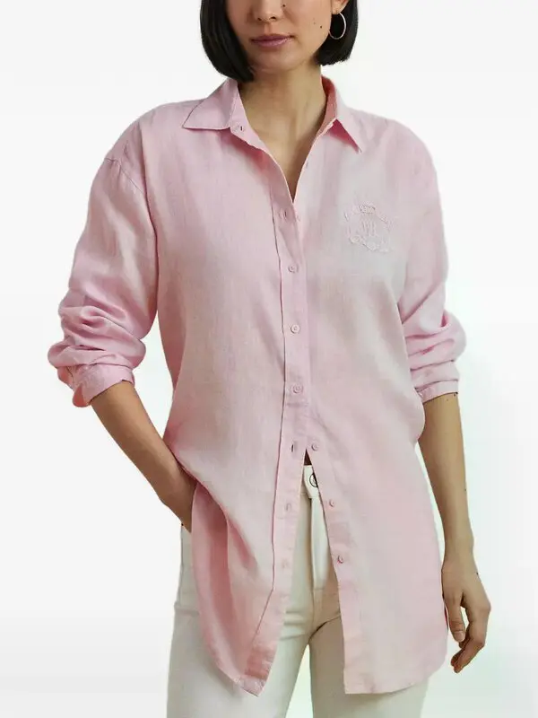 Ralph Lauren Embroidered-logo Long-sleeve Shirt - Pink