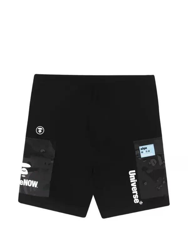 AAPE BY *A BATHING APE Moonface Camo-print Shorts - Black