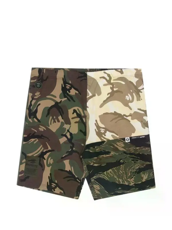 AAPE BY *A BATHING APE Moonface Camo-blocked Shorts - Green